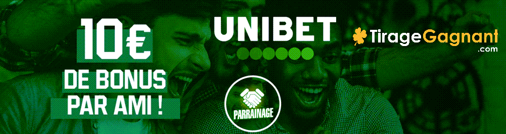 Parrainage Unibet : 10€ offerts pour le parrain et le filleul en 2023