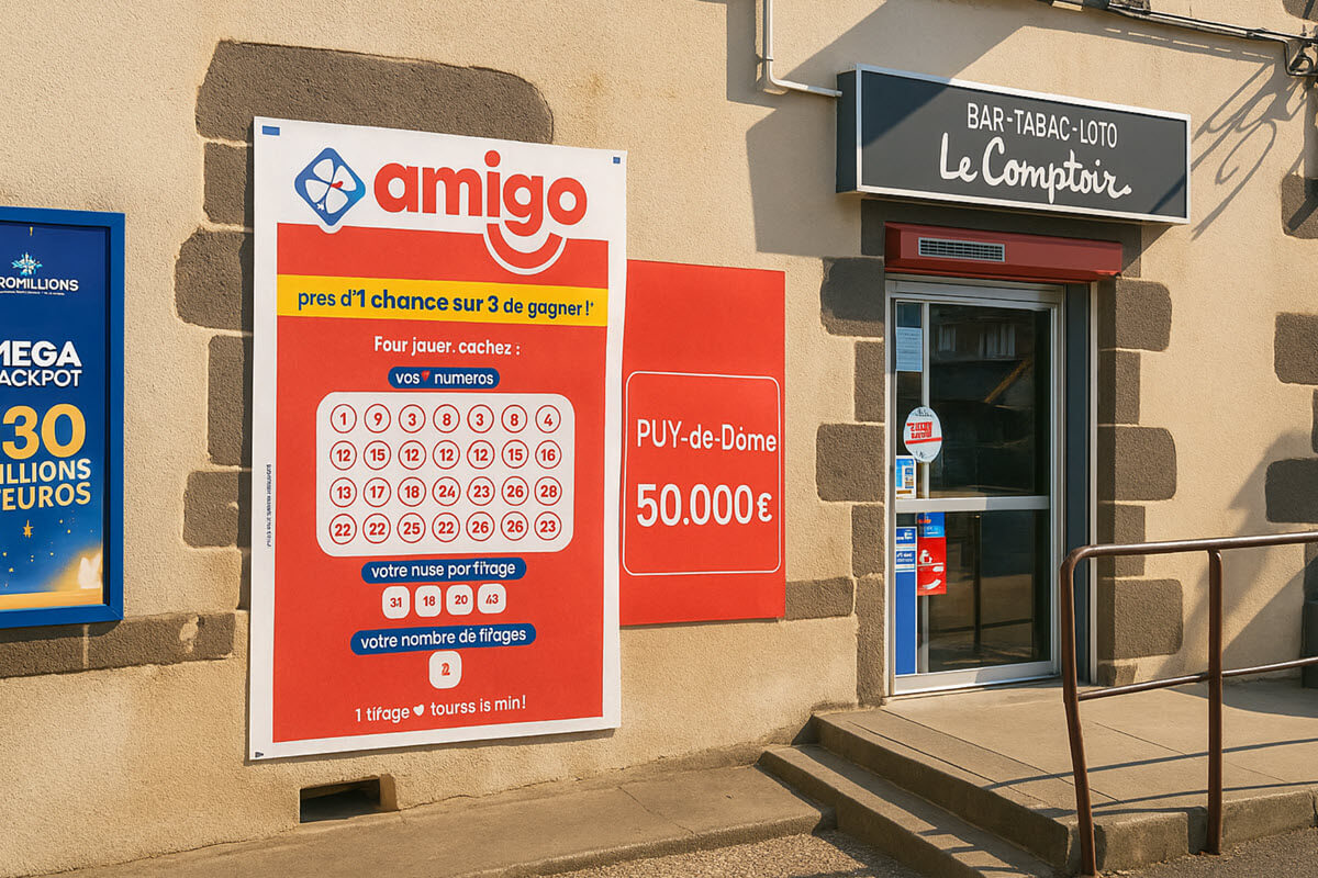 FDJ : un joueur Amigo mise 4€ et trouve les 7 numéros bleus, il ...