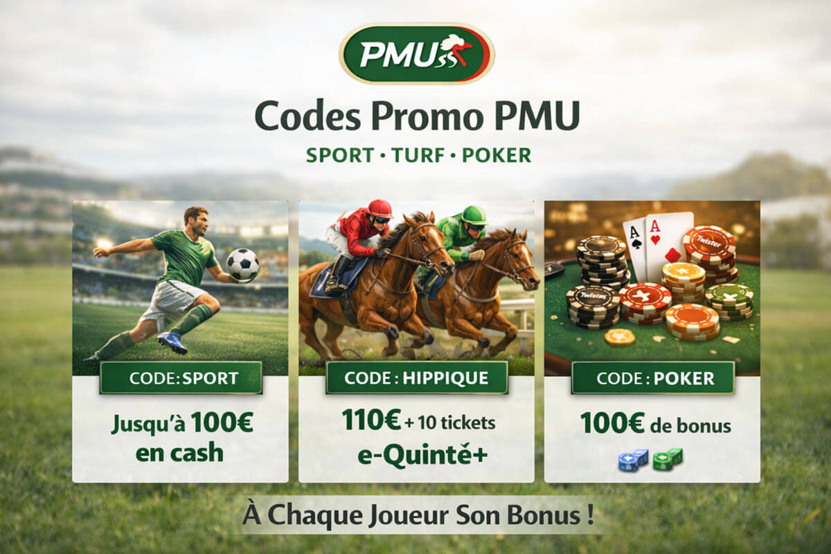 Code Promo PMU Play 2026 : 100€ Offerts en CASH en avril (Sport, Turf ...